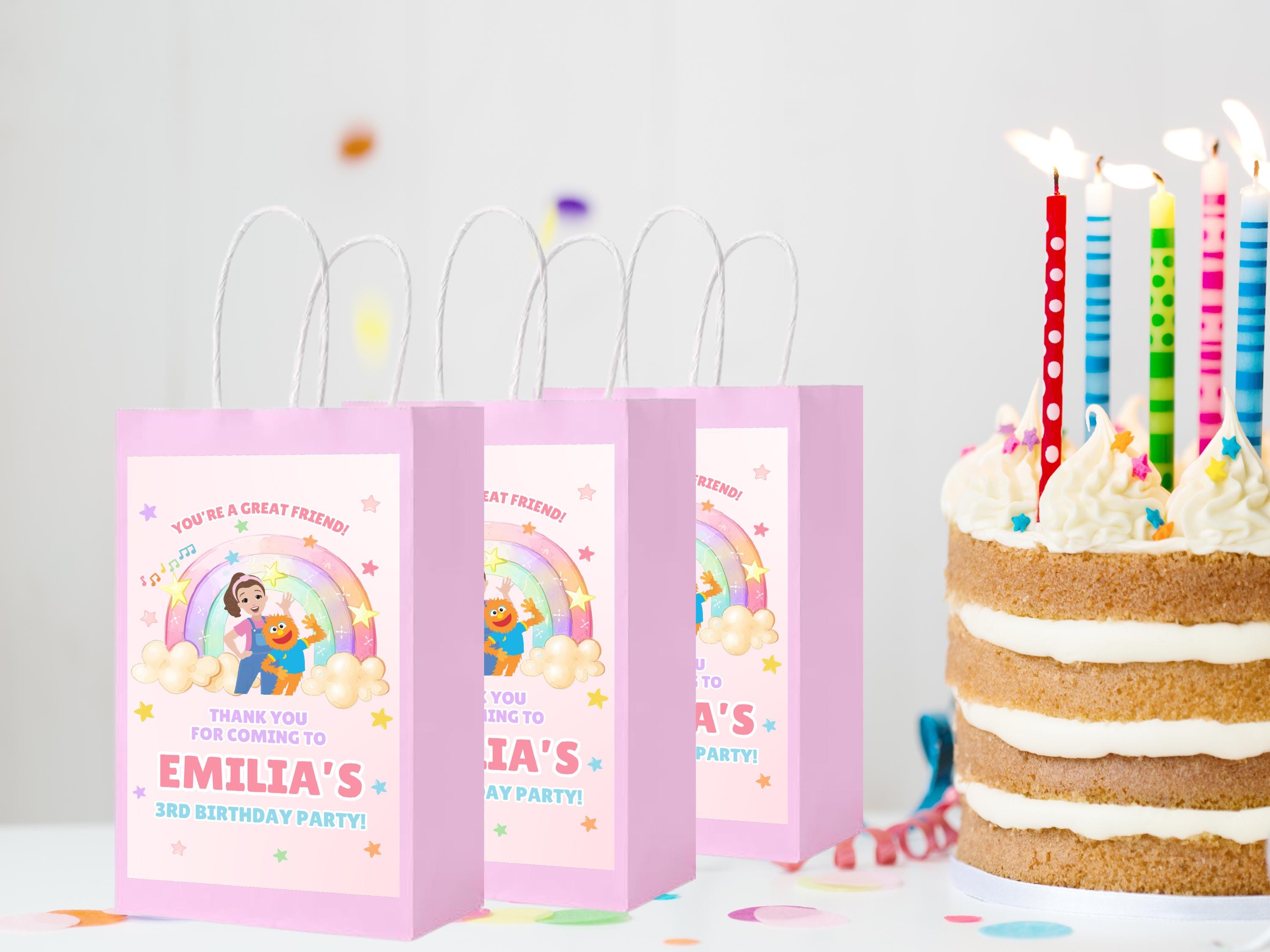 Ms Rachel Party Bag Label Editable Ms Rachel Party Favor Thank You Card ...