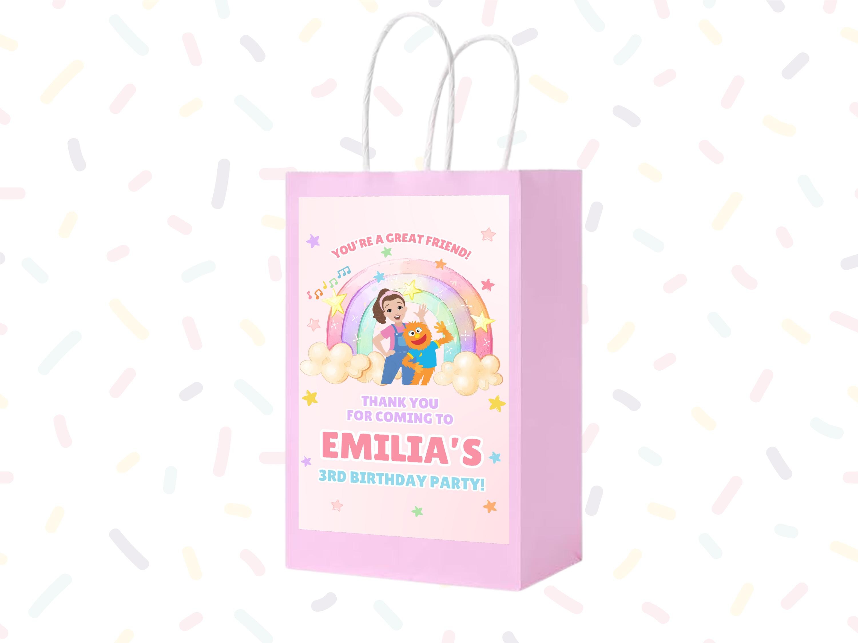 Ms Rachel Party Bag Label Editable Ms Rachel Party Favor Thank You Card ...