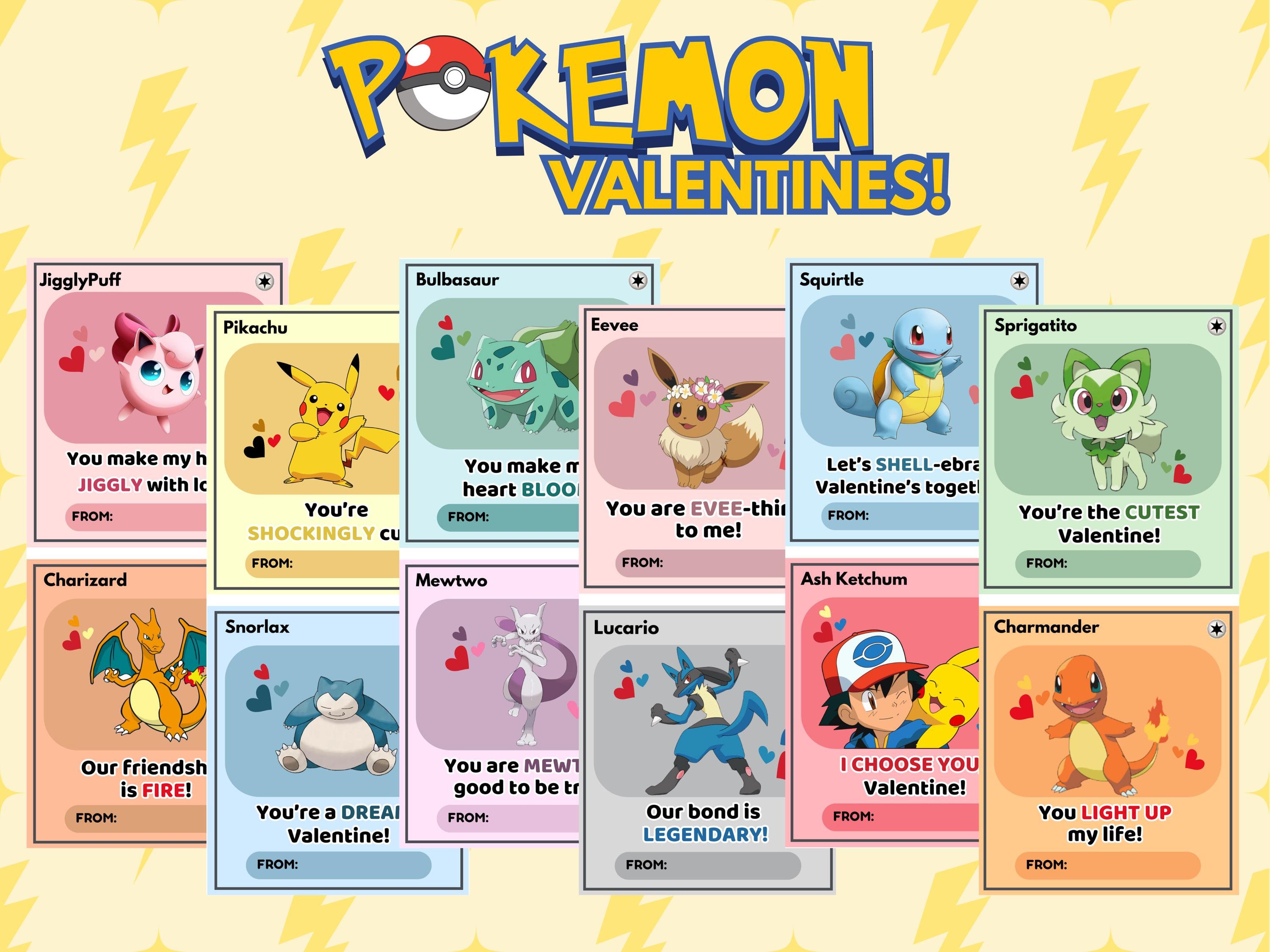 Pokemon Valentines Cards, Pokemon Trading Valentines Cards, Kids ...