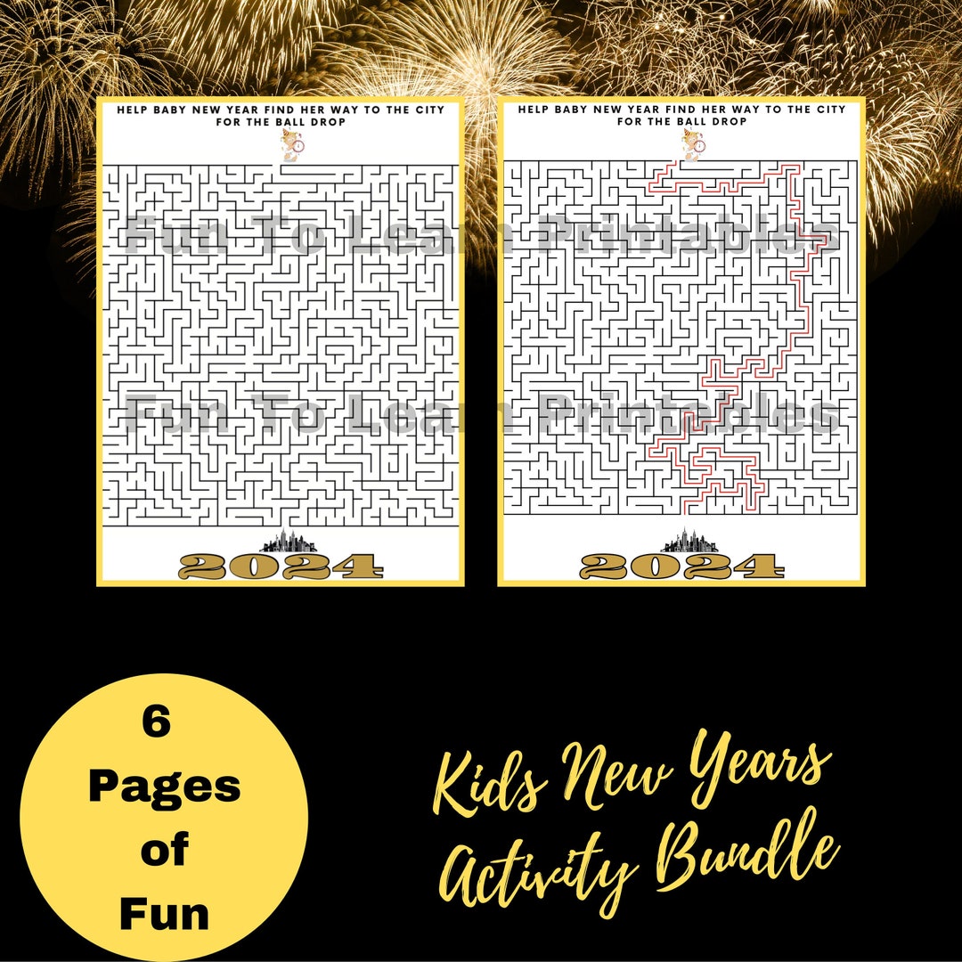 New Years Eve Activity Bundle, Digital Download, Print at Home, Instant ...