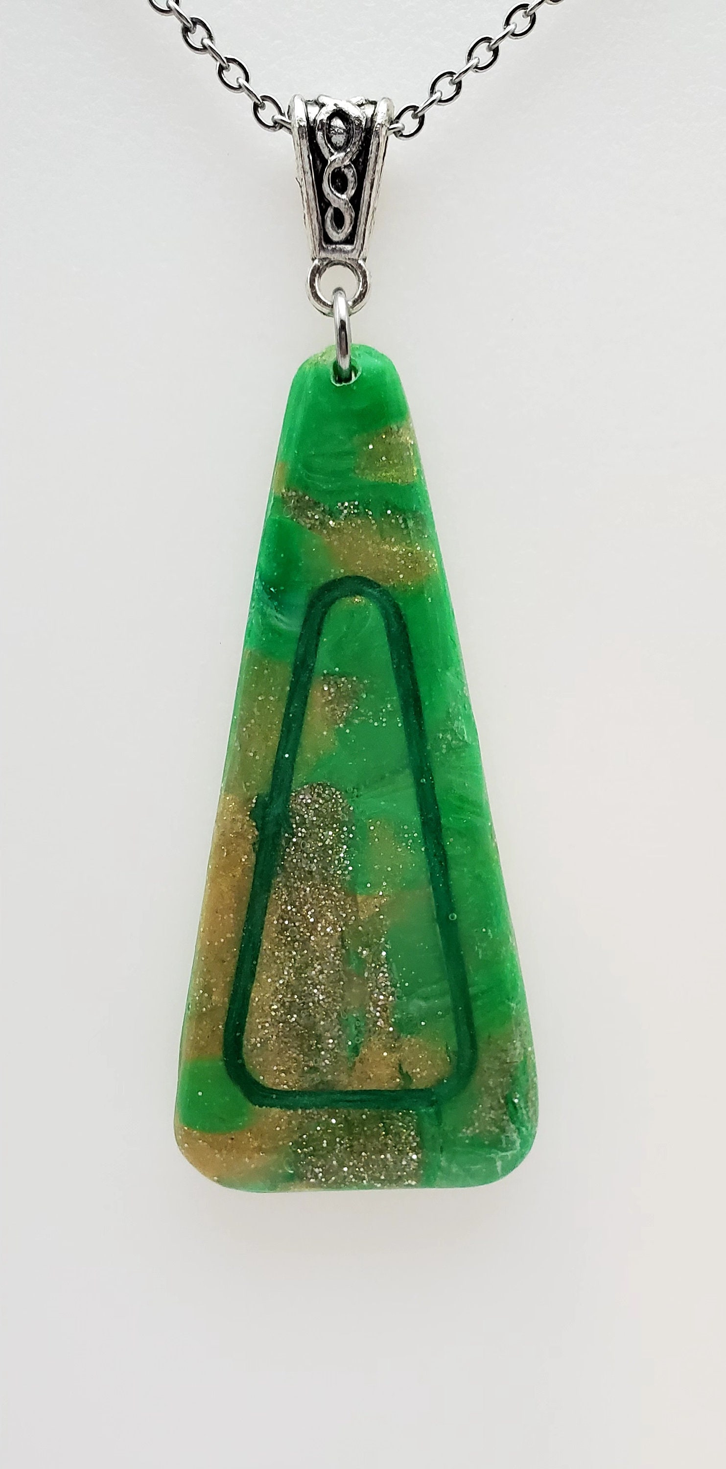 Long Triangle in Shades of Green - Etsy
