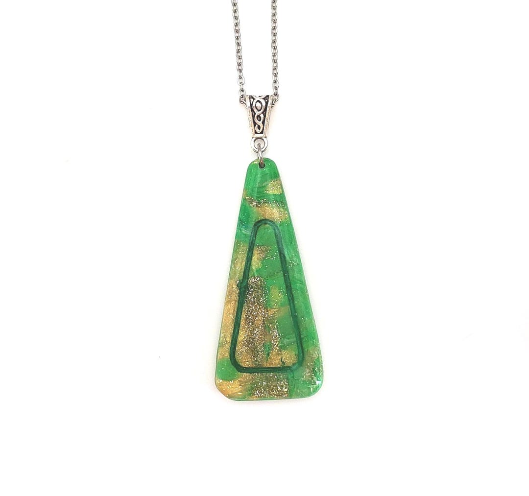 Long Triangle in Shades of Green - Etsy