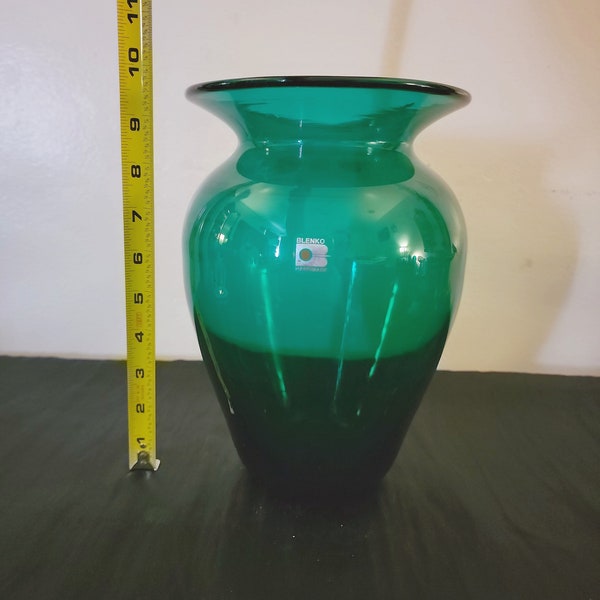 Green Blenko Vase - Etsy