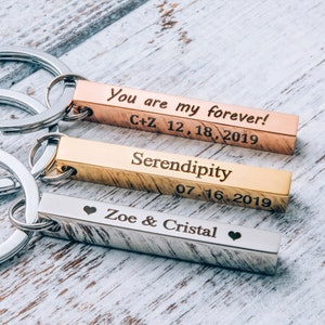 Personalized Keychain Metal Engraved Keychain Engraved Key Fob Key ...
