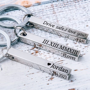 Personalized Keychain Metal Engraved Keychain Engraved Key Fob Key ...