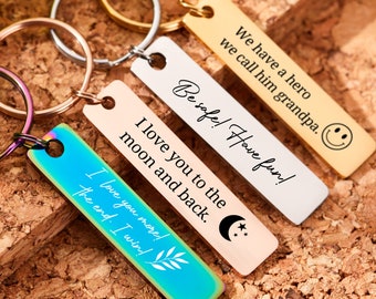 Personalized Keychain Metal Engraved Keychain Engraved Key Fob - Etsy