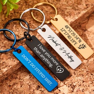 Stainless Steel Keychain Custom Engraved Key Chain Drive Safe Keychain ...