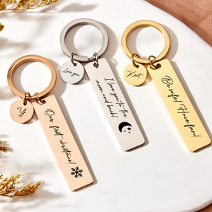 Custom Couple Keychain Personalized Gift for Boyfriend Girlfriend ...