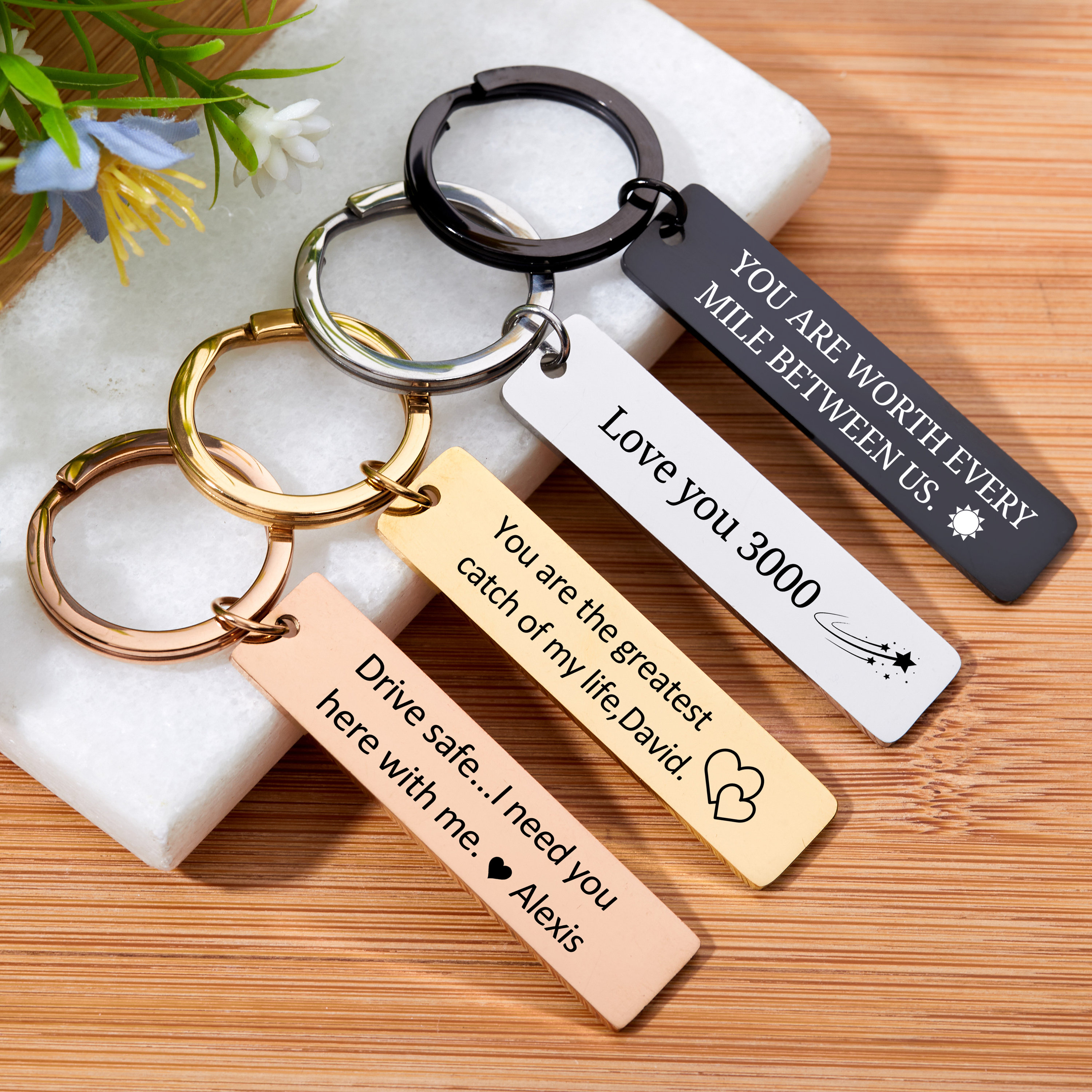 Stainless Steel Keychain Custom Engraved Key Chain - Etsy