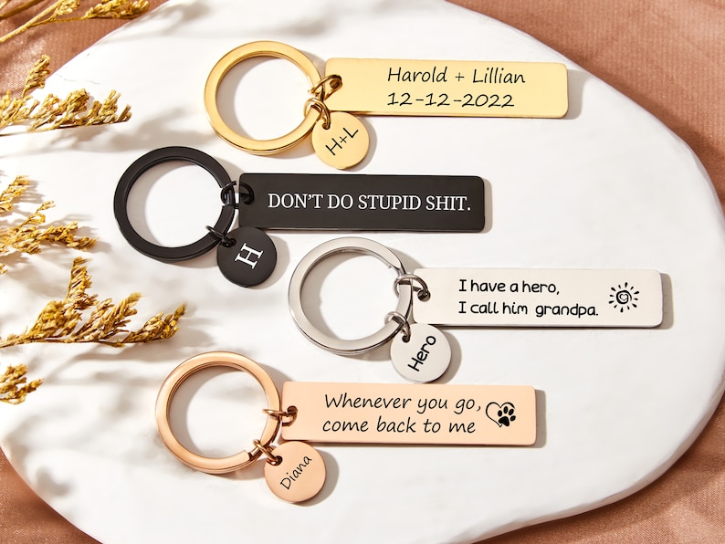 Custom Couple Keychain Personalized Gift for Boyfriend - Etsy