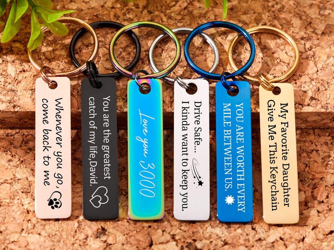 Stainless Steel Keychain Custom Engraved Key Chain Drive Safe Keychain ...