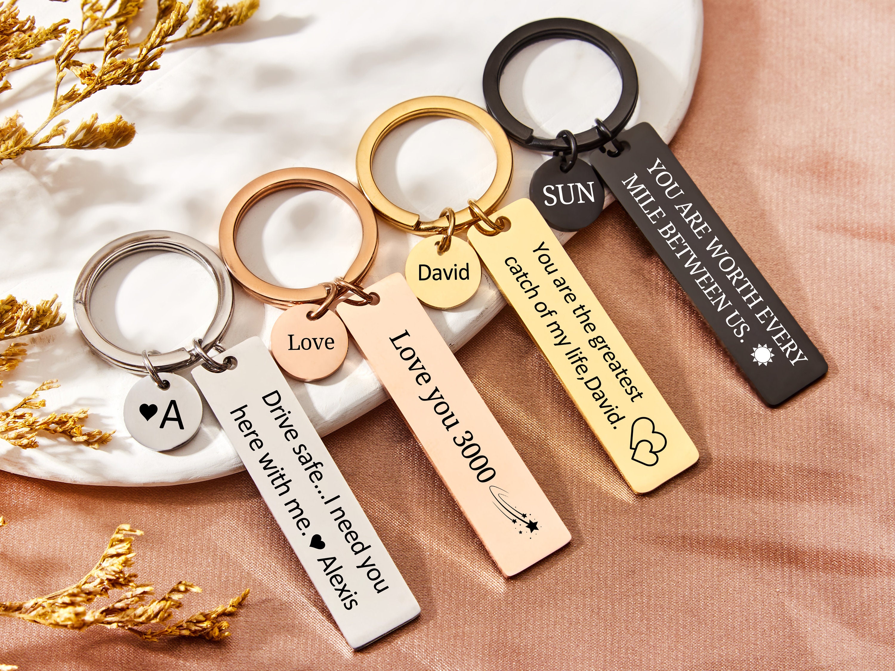 Custom Couple Keychain Personalized Gift for Boyfriend - Etsy