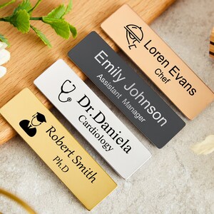 Engraved Name Tag With Industry Logo Name Badges With Pin or Magnetic ...