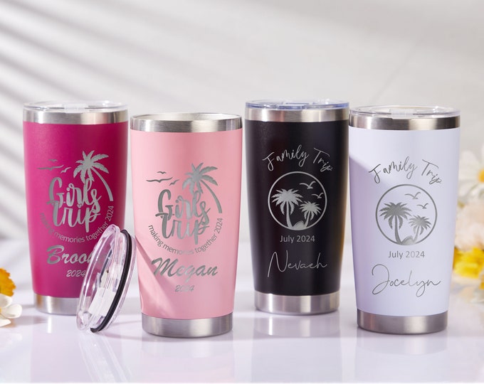 Personalized 20oz Holiday Tumbler, Custom Travel Mug, Beach Tumbler ...