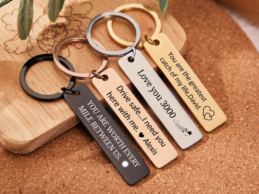 Stainless Steel Keychain Custom Engraved Key Chain Personalized Gifts ...
