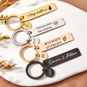 Custom Couple Keychain Personalized Gift for Boyfriend Girlfriend ...