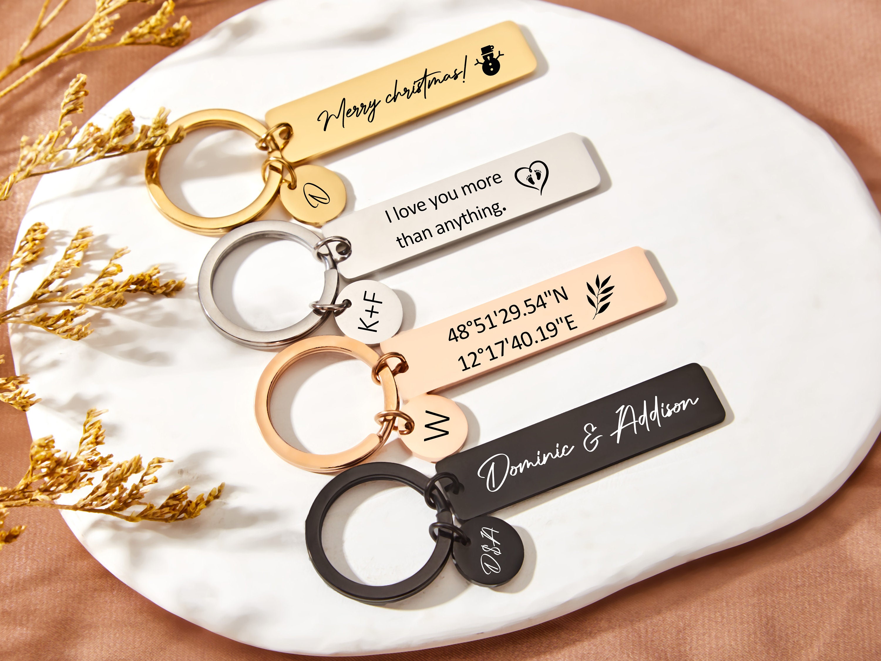 Custom Couple Keychain Personalized Gift for Boyfriend - Etsy