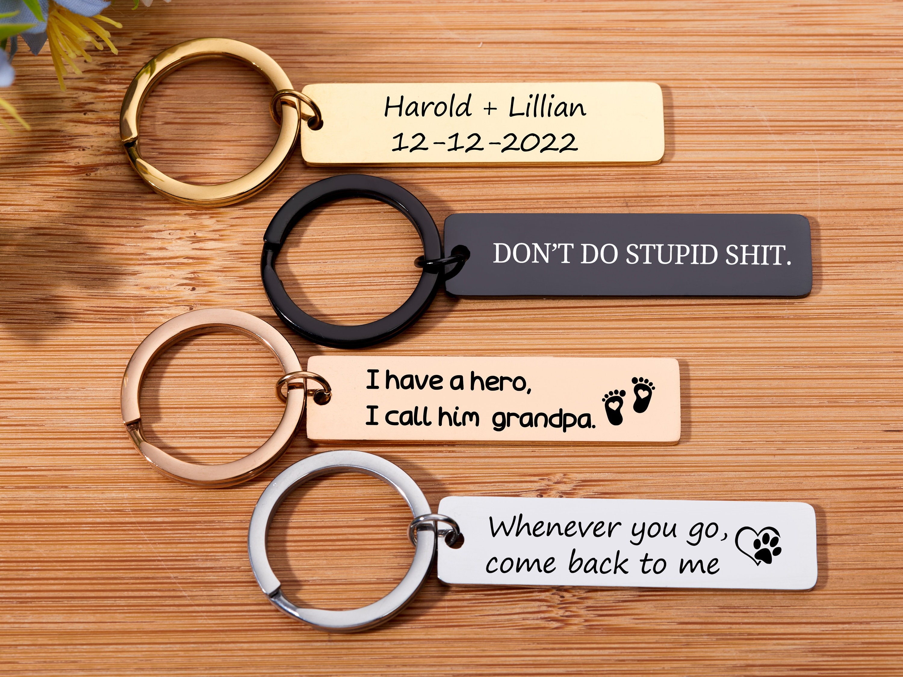 Stainless Steel Keychain Custom Engraved Key Chain - Etsy