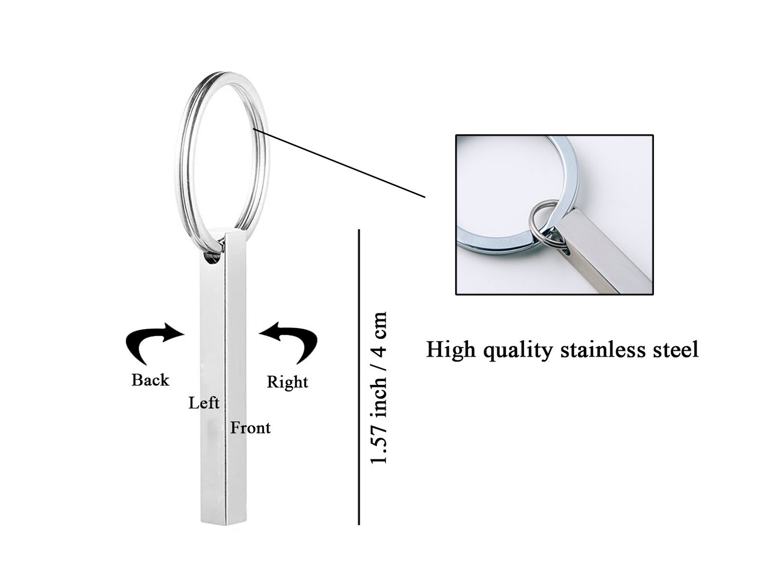 Personalized Keychain Metal Engraved Keychain Engraved Key Fob - Etsy