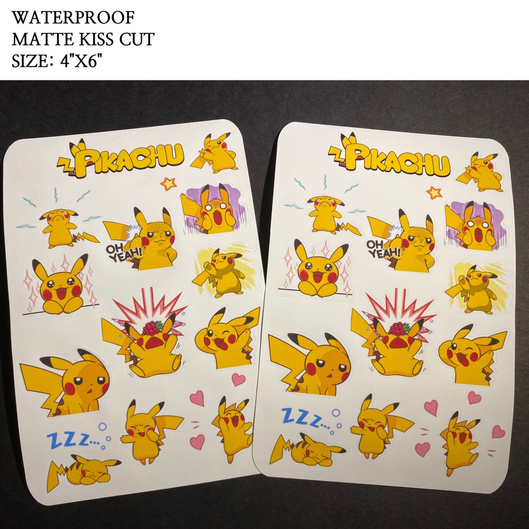 Pikachu Pocket Monsters Sticker Waterproof Stickers Japanese Anime - Etsy