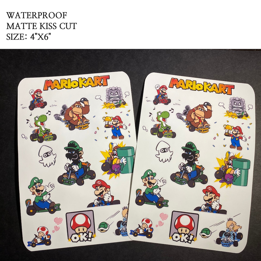Super Mario Kart Waterproof Stickers Japanese Anime - Etsy