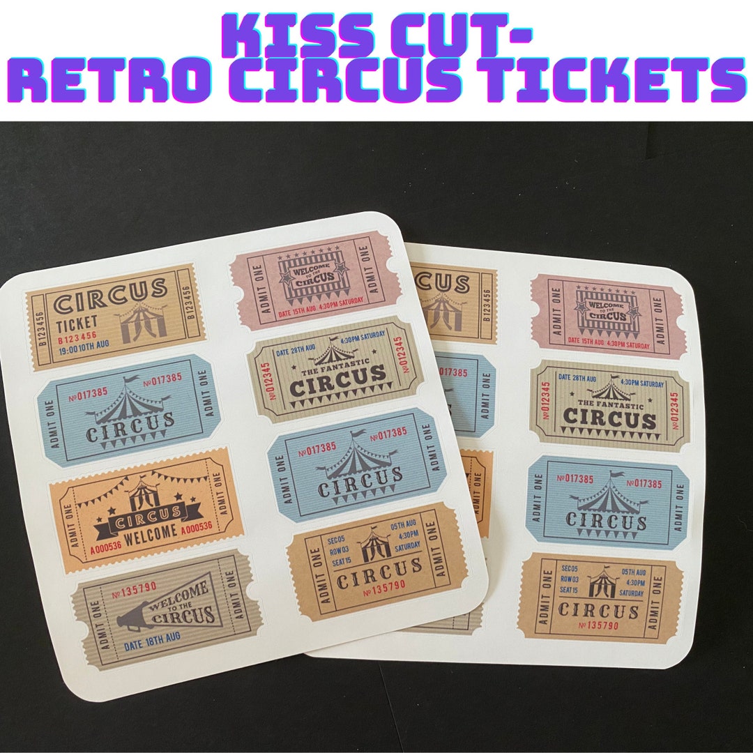 Waterproof Matte Stickers Retro Circus Ticket Stickers Laptop Decals ...