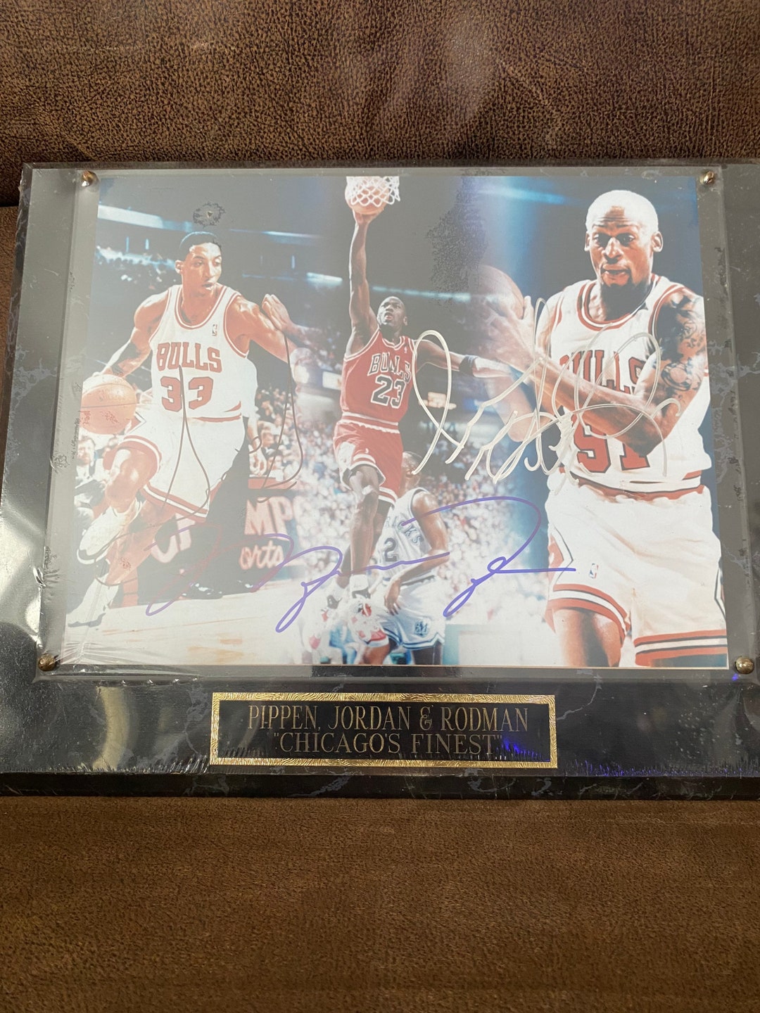 Michael Jordan, Scottie Pippen, Dennis Rodman Signed 8x10 Photo With ...