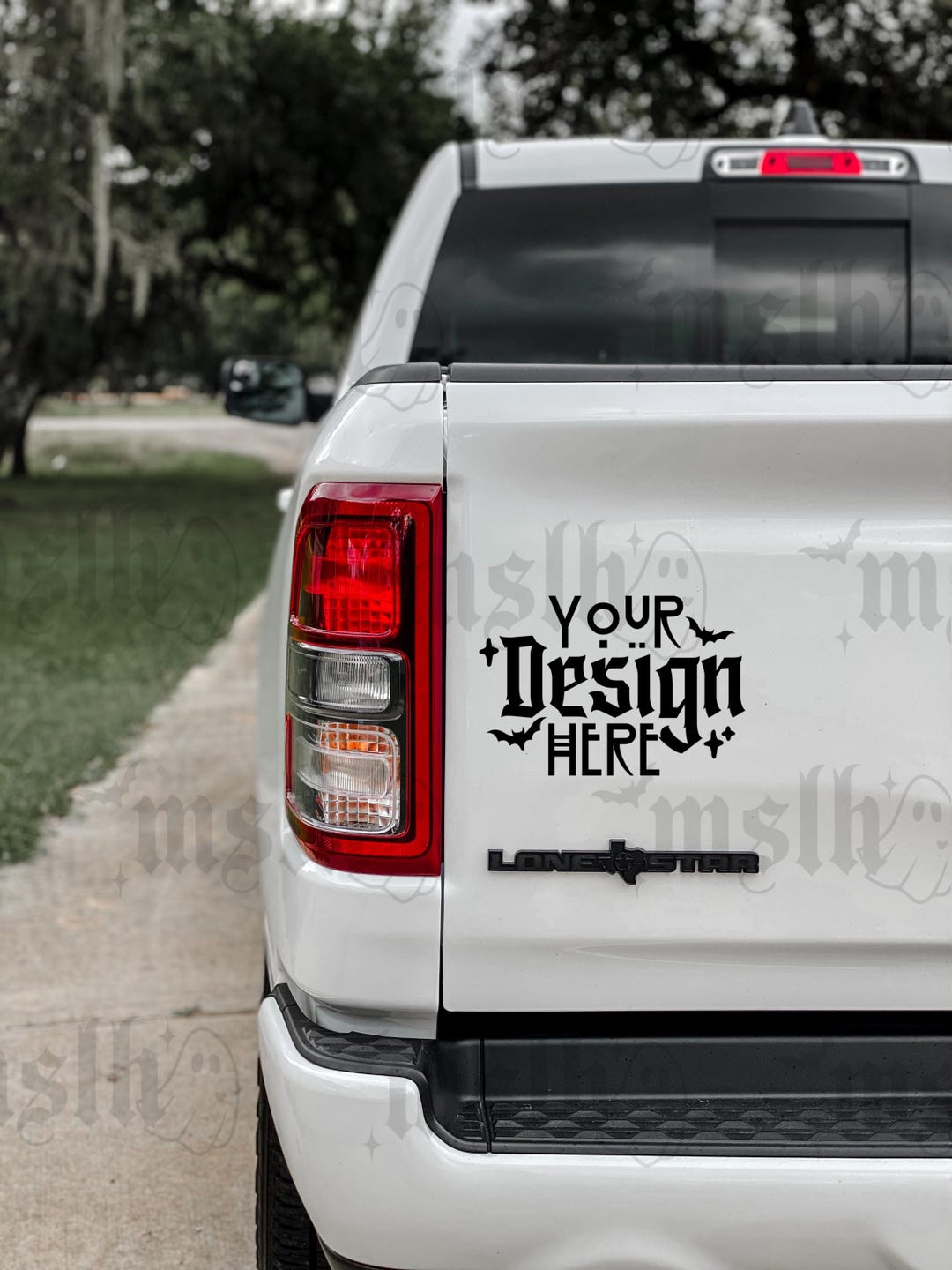 Truck Rear Decal Mockup, Truck Sticker Mockup, Vinyl Decal Mockup, Rear ...