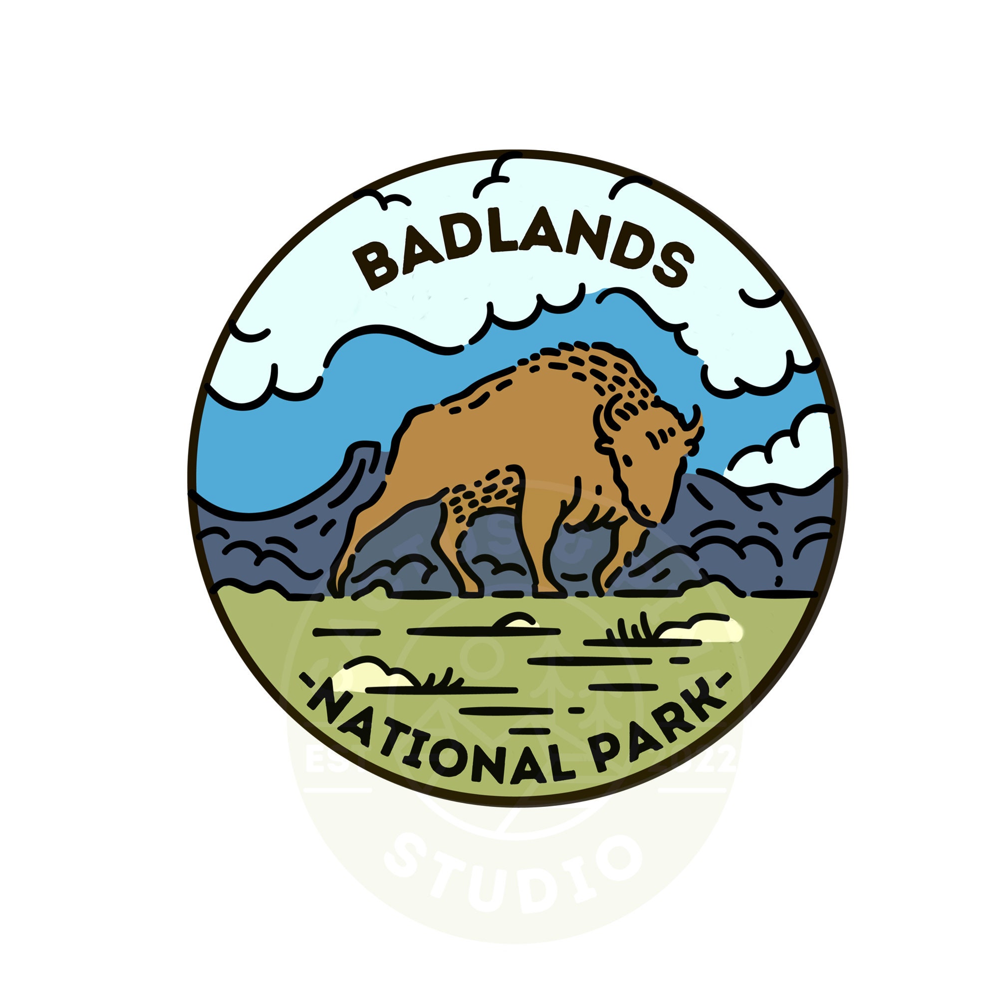 Badlands National Park SVG PNG PDF Digital Illustration Only | No ...