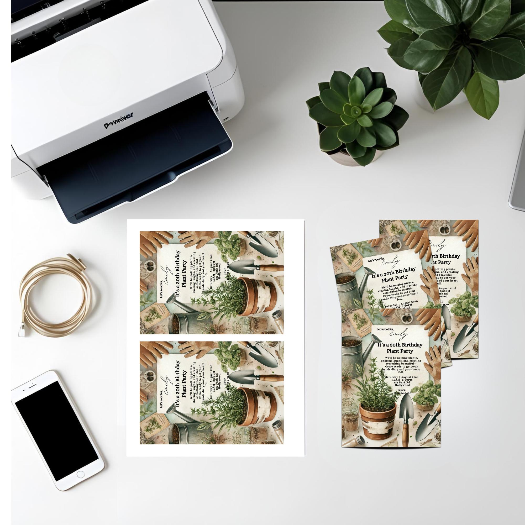 Plant Party Invitation | Garden Party | Birthday Plant Invite ...