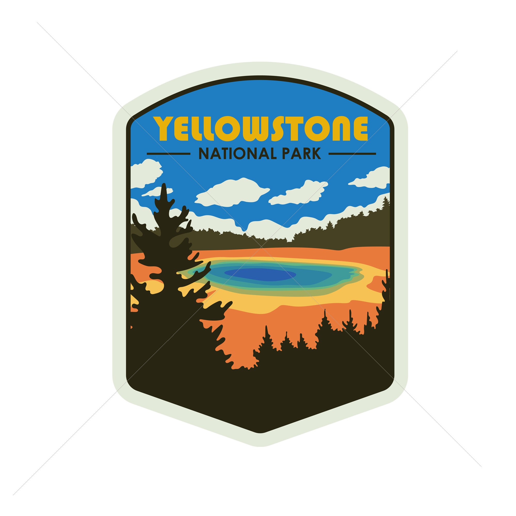 Yellowstone National Park Badge PNG PDF Digital Illustration Only | No ...