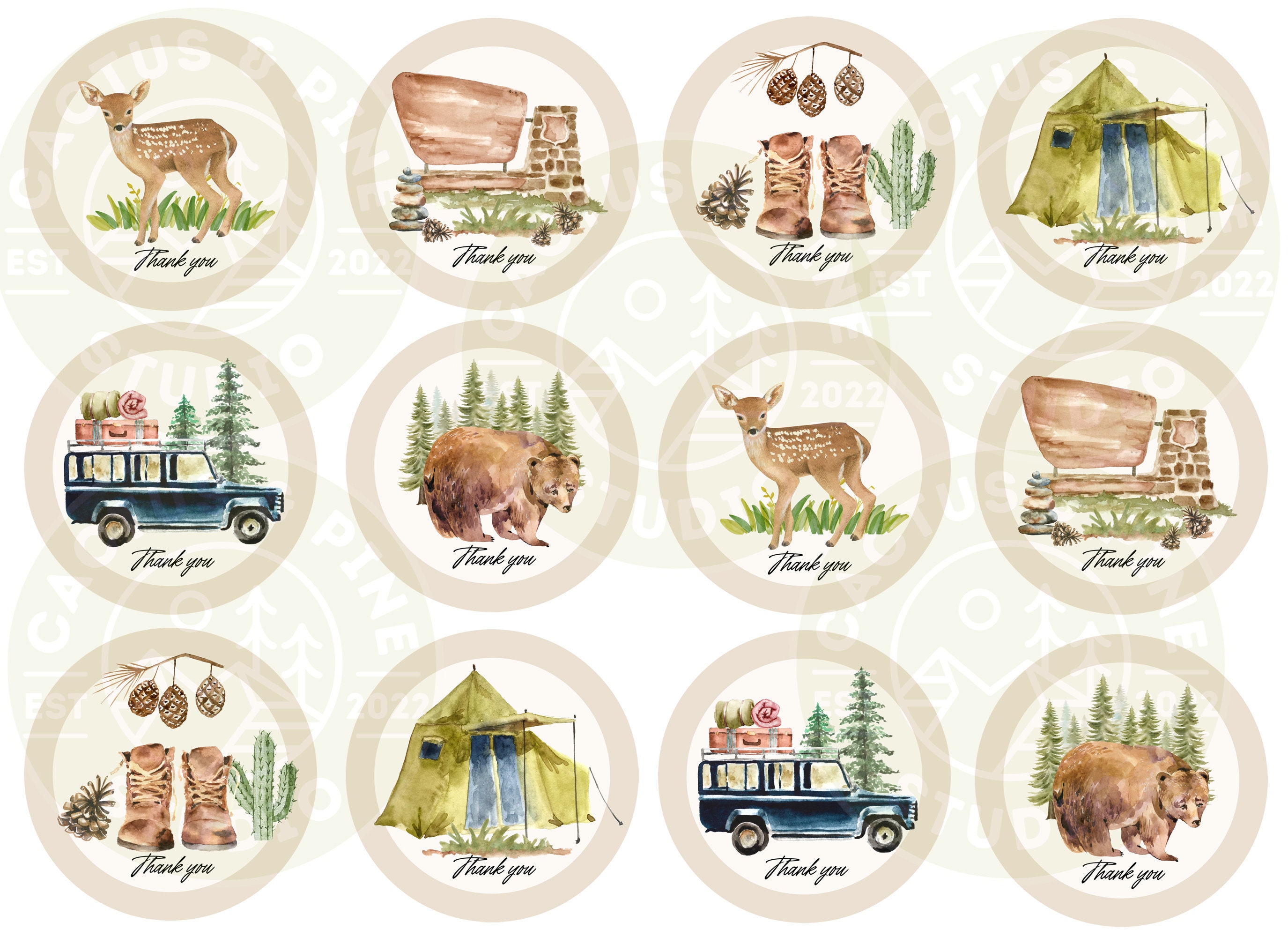 National Park-themed Favor Tags, Cupcake Topper, Sticker - Etsy