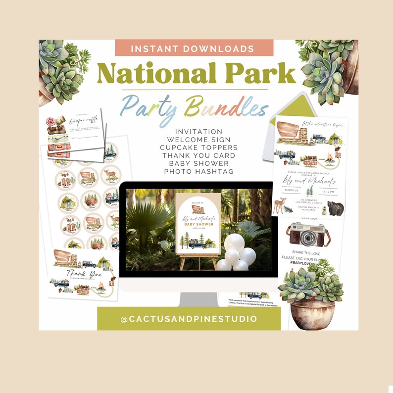 National Park Theme Party Invitation Bundle - Etsy