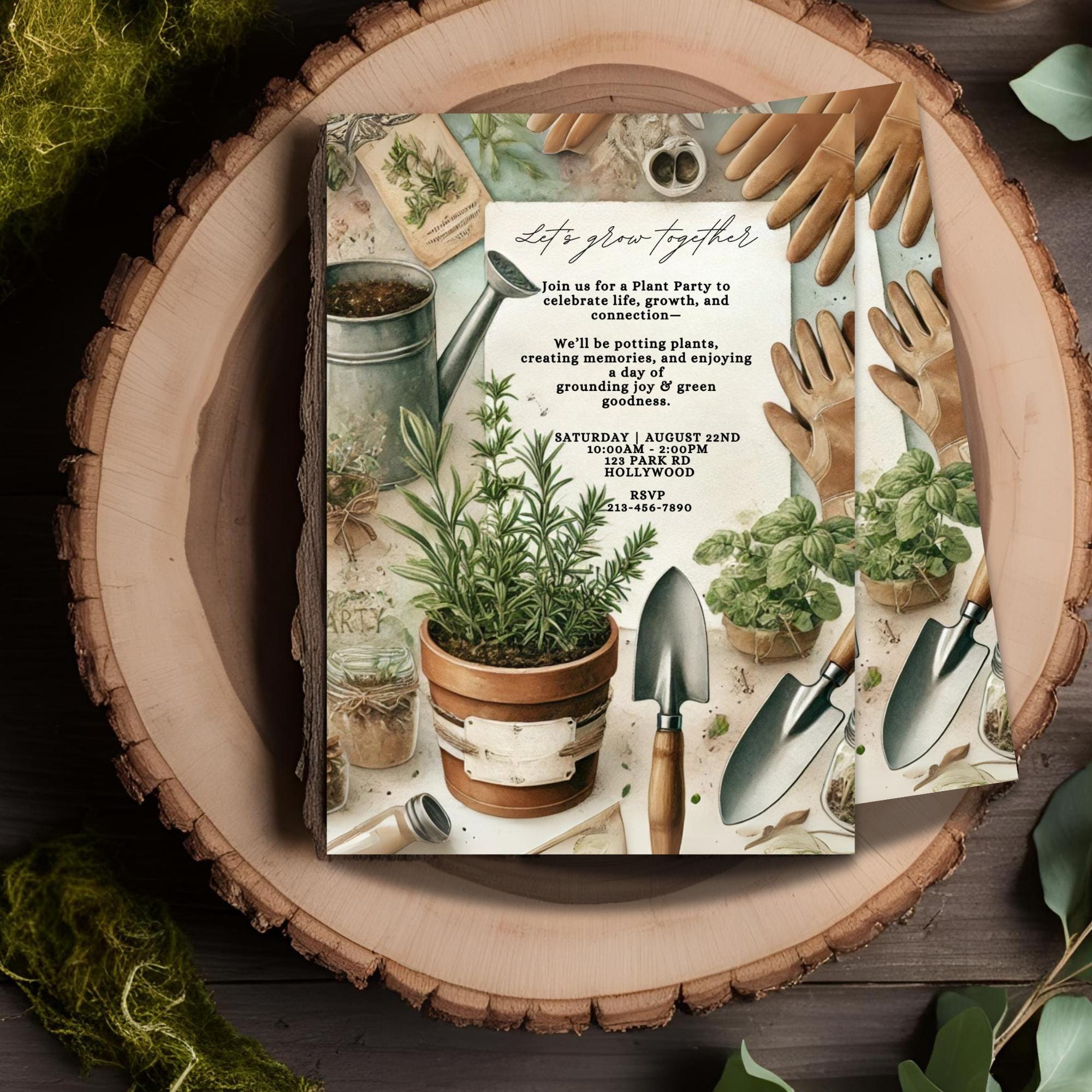 Plant Party Invitation | Garden Party | Birthday Plant Invite ...