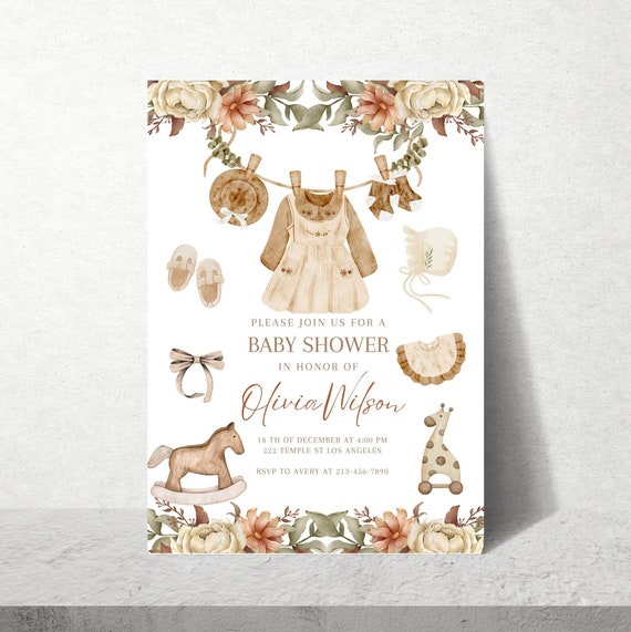 Vintage Baby Animals Baby Shower Invitation Baby Shower Invitation