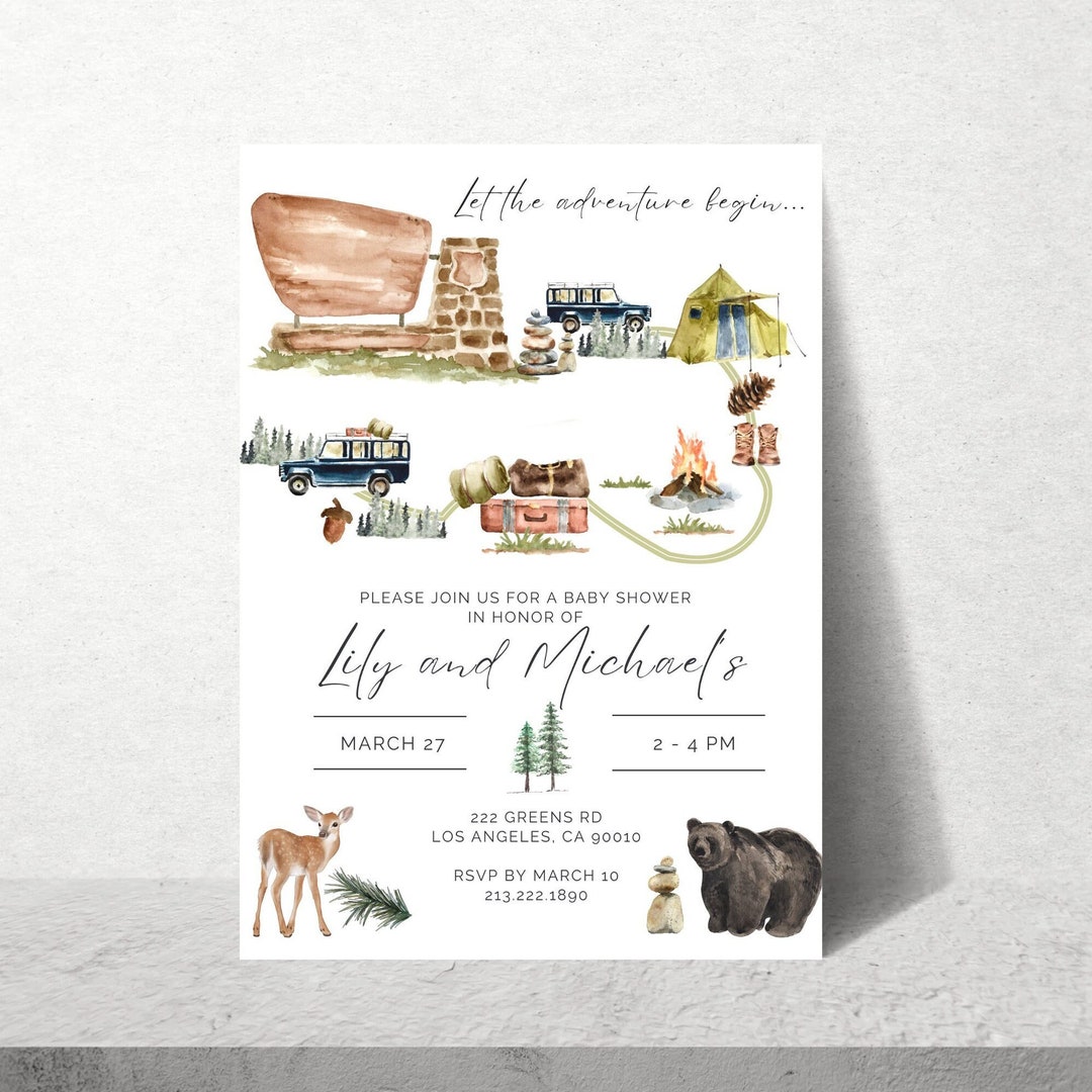 National Park-themed Baby Shower Invitation, Editable National Park ...
