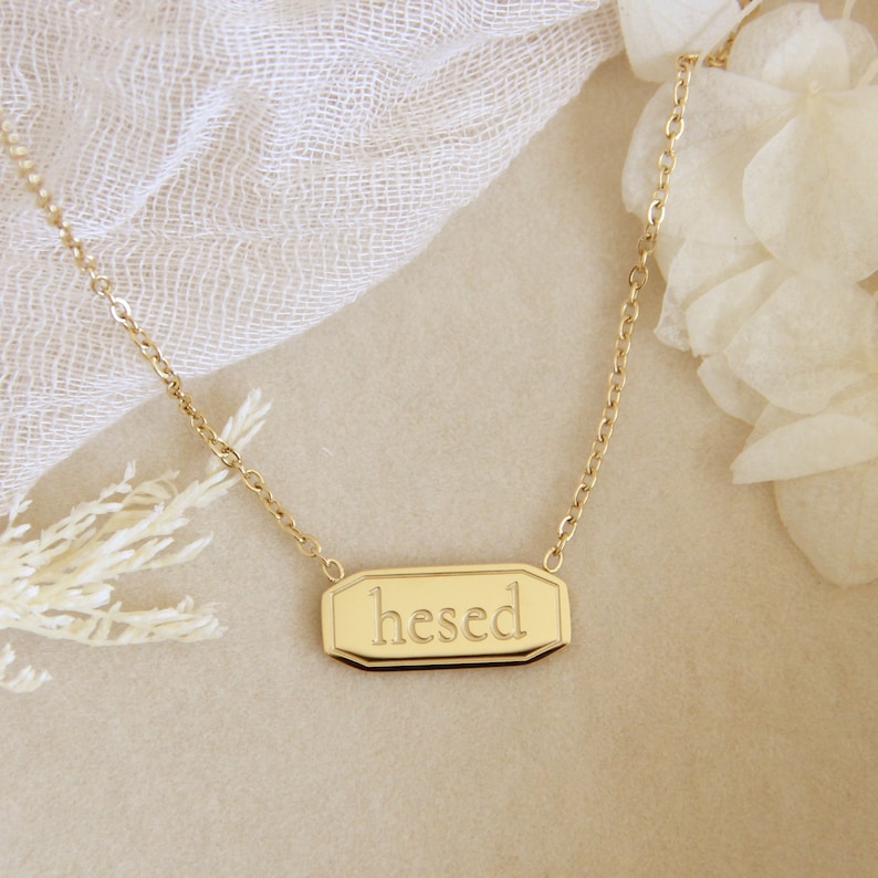 Hesed Hebrew Necklace, Steadfast Love Necklace, Khesed Necklace ...