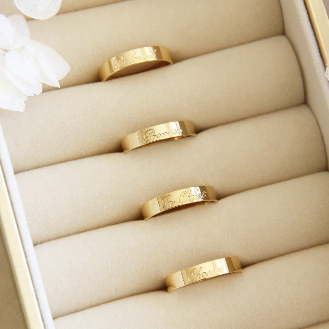 Chosen, Beloved, Promise, in Christ, Band Ring, Christian Jewelry Gift ...
