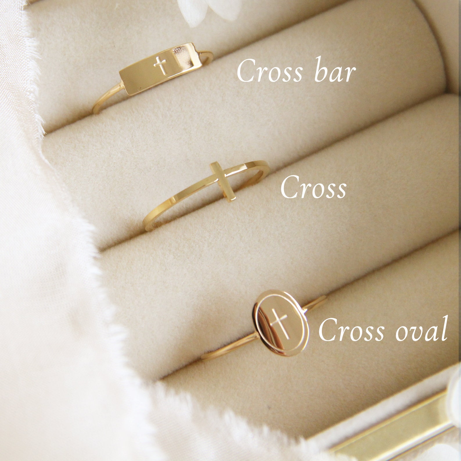 Cross Ring, Dainty Cross Ring, Christian Jewelry Gift, Tiny Gold Cross ...