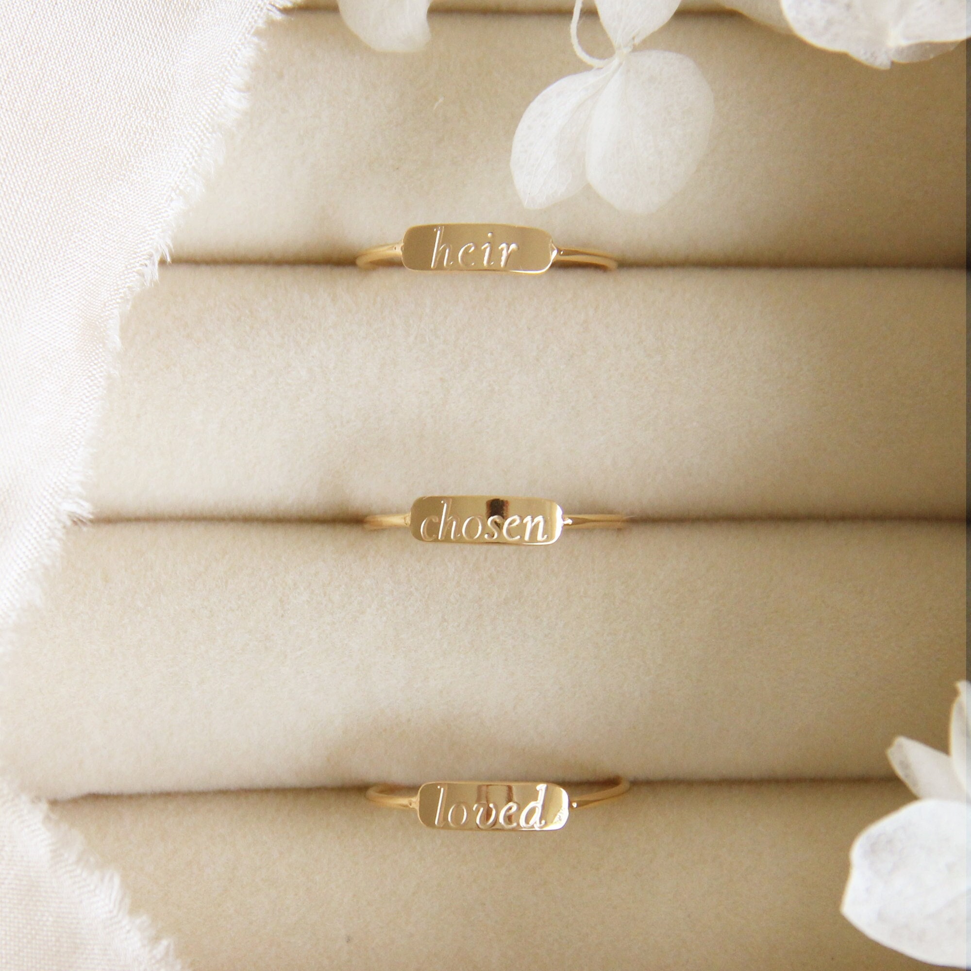 Chosen Ring, Heir Ring, Loved Ring, Christian Jewelry Gift, Scripture ...