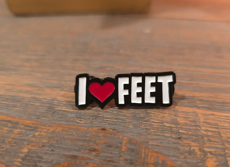I Love heart Feet Pin - Etsy