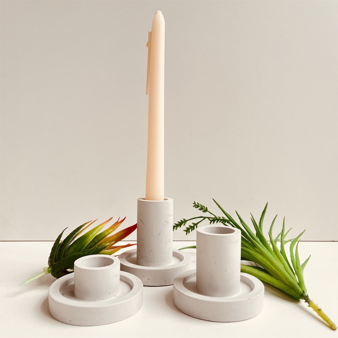 Taper Candle Holder With Grooves Silicone Mold, Silicone Rod Candle ...