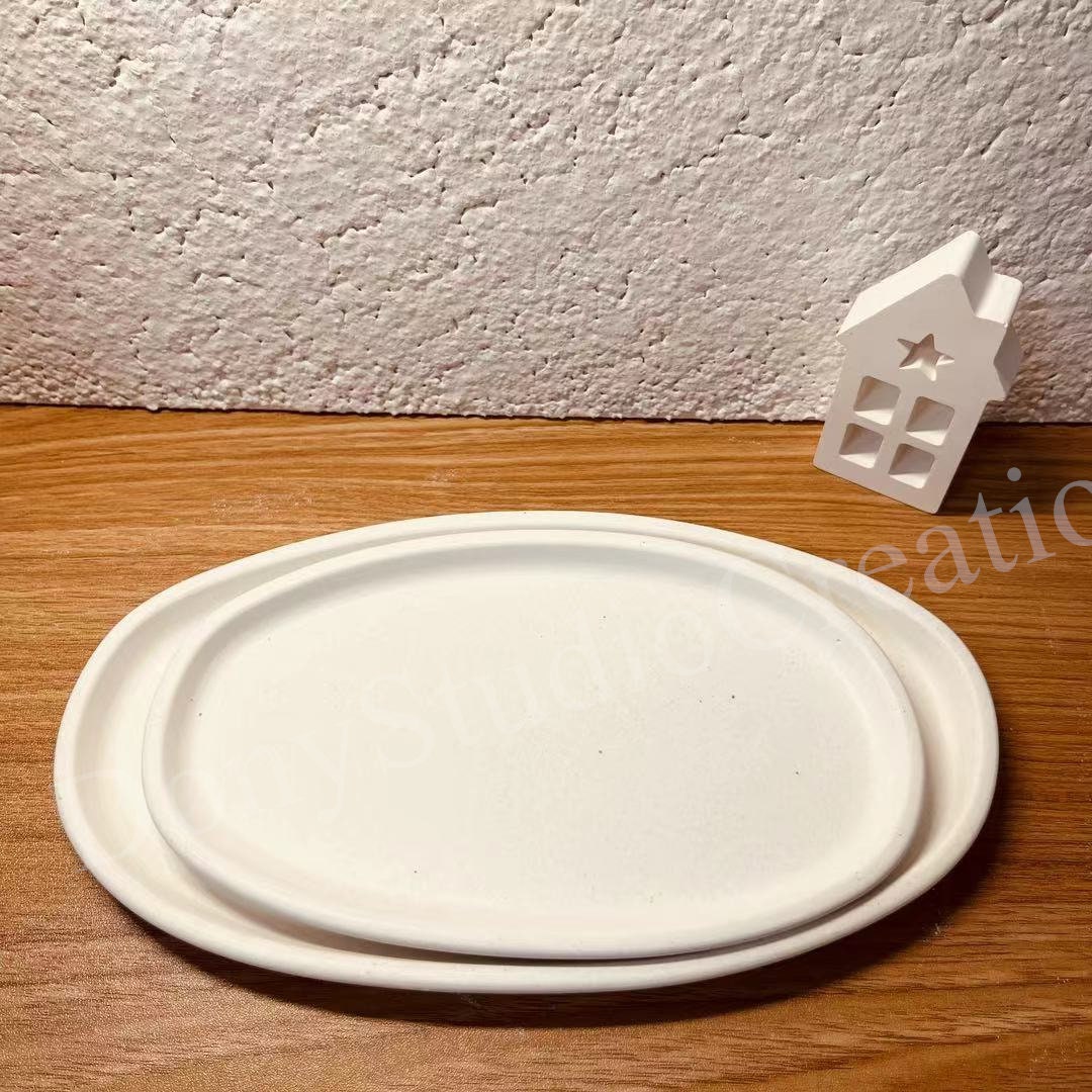 Silicone Mold Oval Tray, Concrete Mould Plates Dishes Coaster, Home ...