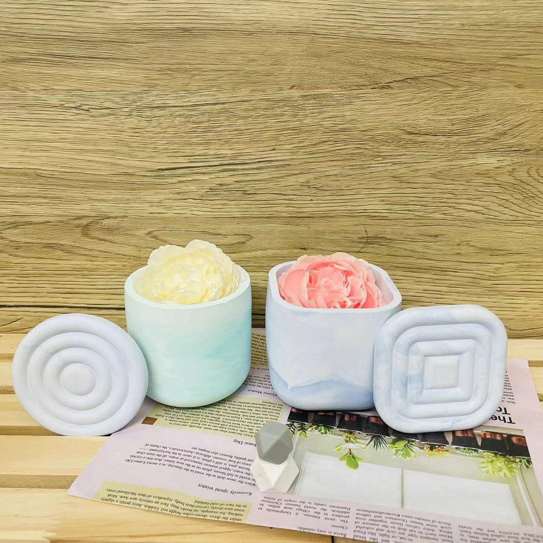 Silicone Mold Box With Lid, Casting Mold Candle Bowl With Lid, Candle ...