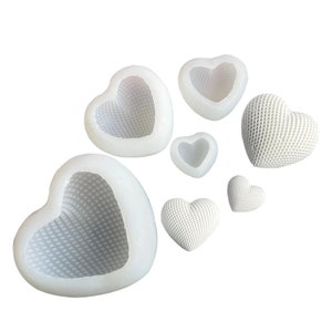 3D Mesh Heart Silicone Molds, Concrete Molds Heart, Food Safe Cake ...