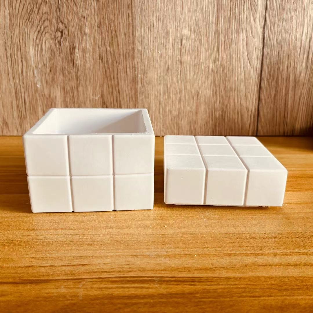 Silicone Mold Rubik's Cube, Concrete Mold Box, Candle Bowl, Candle ...