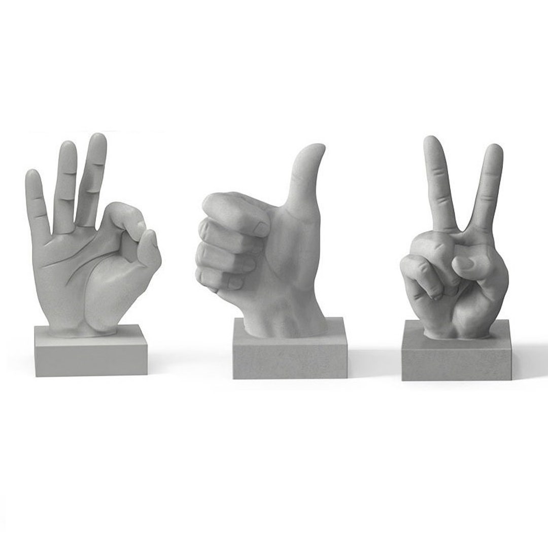 Hand Silicone Molds, Thumbs Up, Gesture, OK, Yeah, Victory, Finger ...