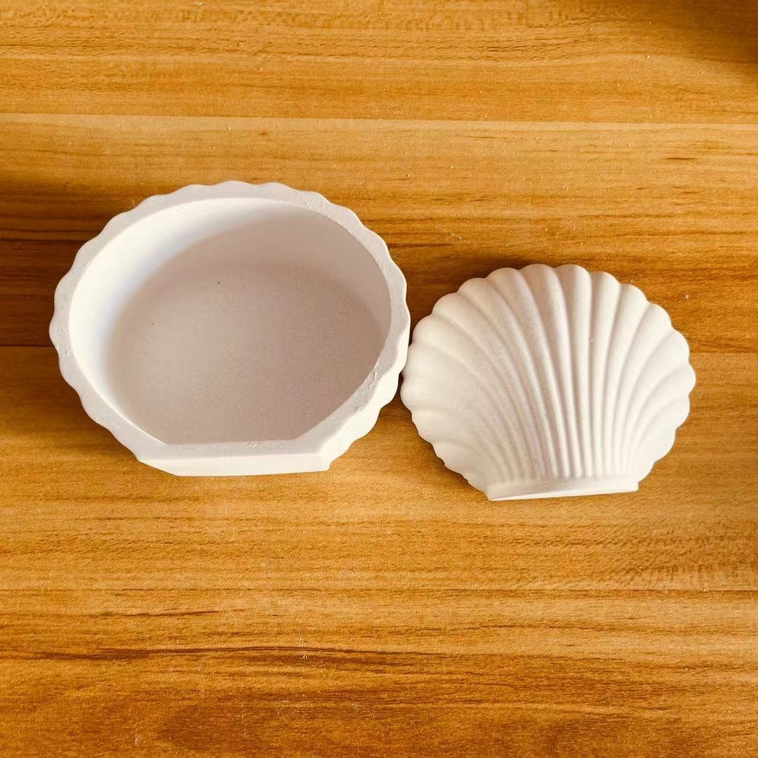 Silicone Mould Shell Jar Sea Shell Candle Vessel Holder Concrete Molds ...