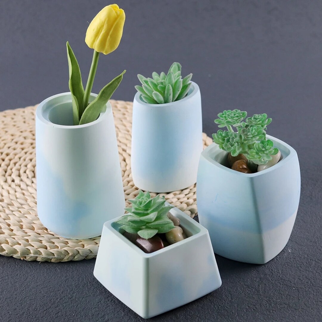 Nordic Planter Pot Silicone Molds, Geometric Flower Pot Concrete Moulds ...