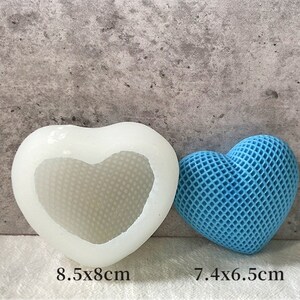 3D Mesh Heart Silicone Molds, Concrete Molds Heart, Food Safe Cake ...